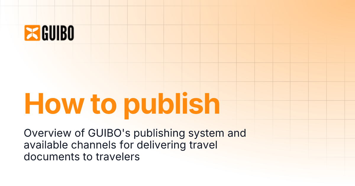 How to publish | GUIBO Product Docs